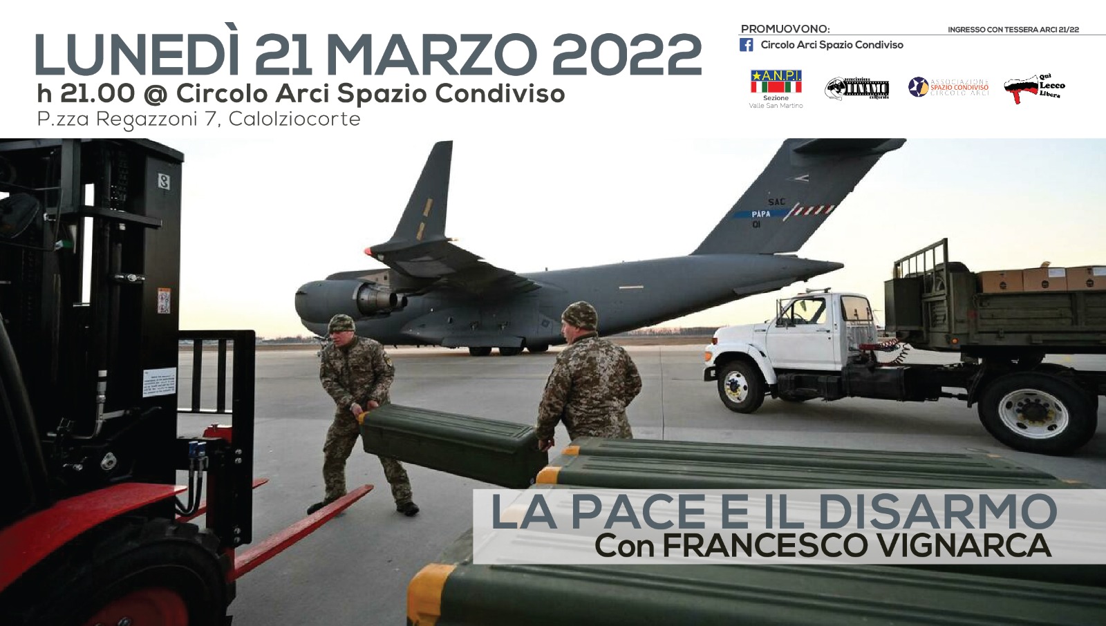 La Pace e il Disarmo - a Calolziocorte il 21 marzo - Francesco Vignarca ...