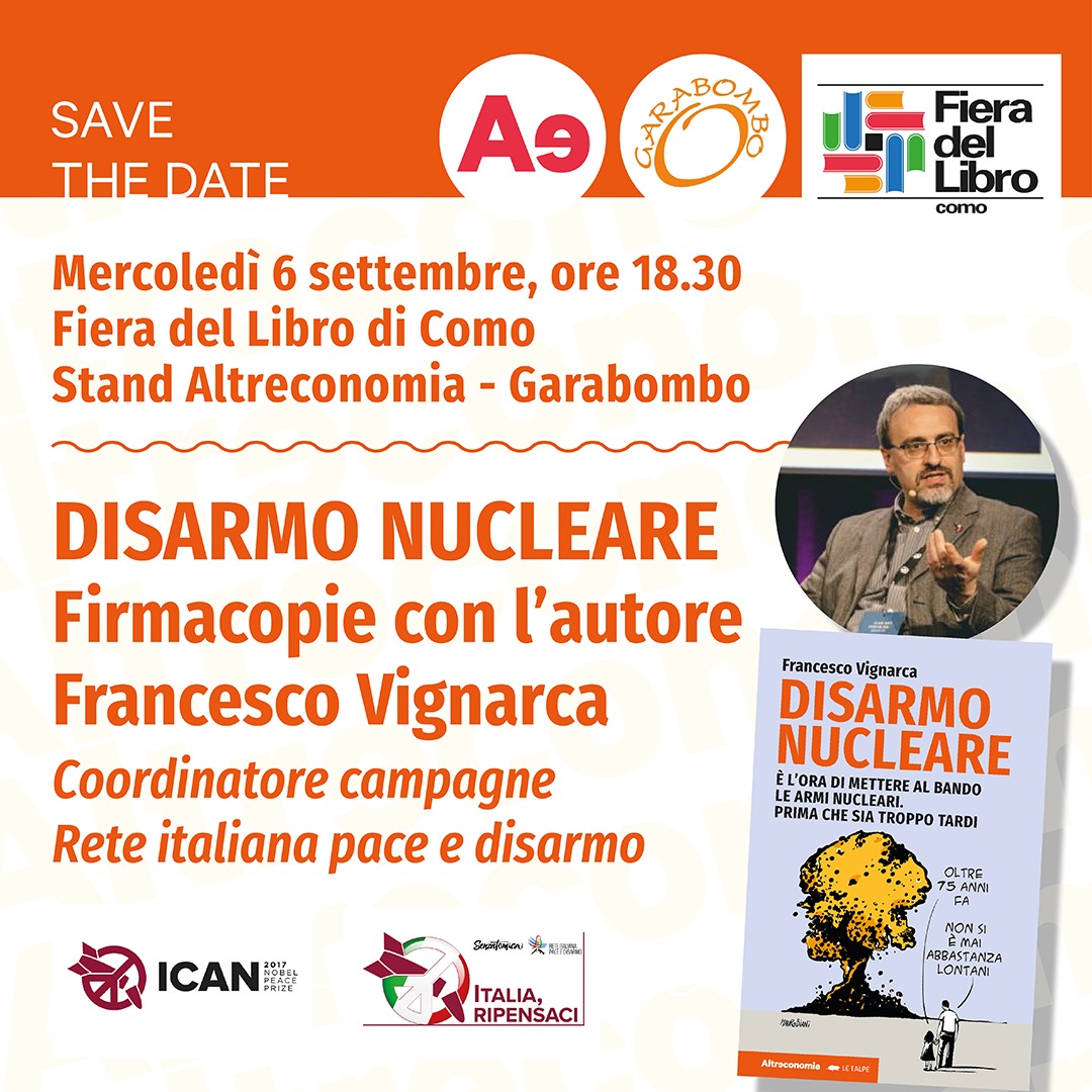 Firmacopie “Disarmo nucleare” alla Fiera del Libro di Como, il 6 ...